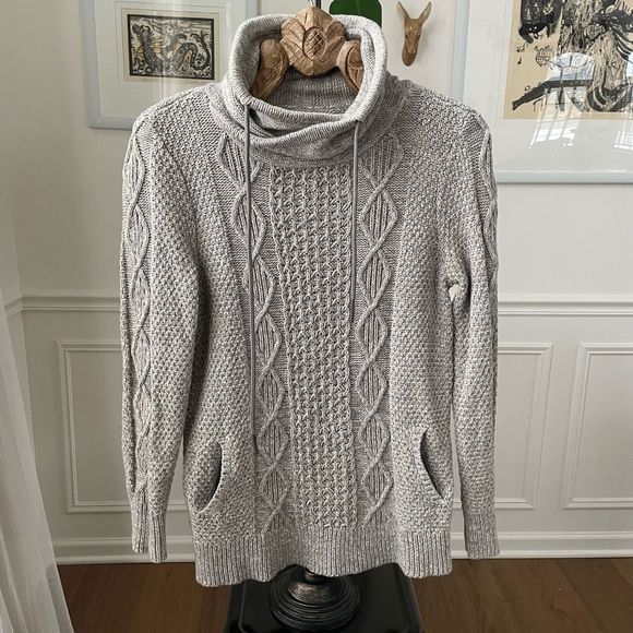 L.L. Bean | Sweaters | Ll Bean Signature Cotton Funnelneck Sweater Grey ...
